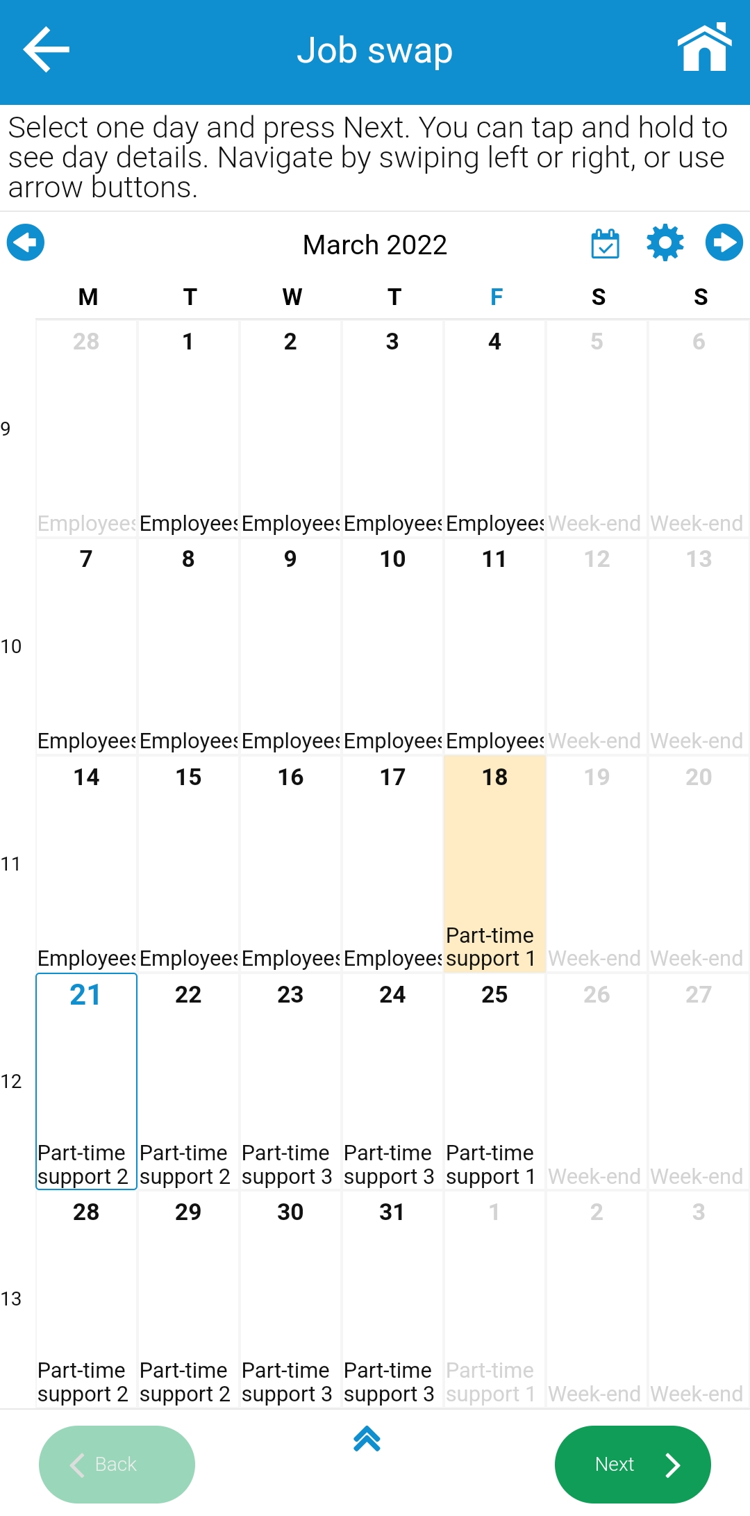 Creating a Job Swap Request in Astrow Mobile